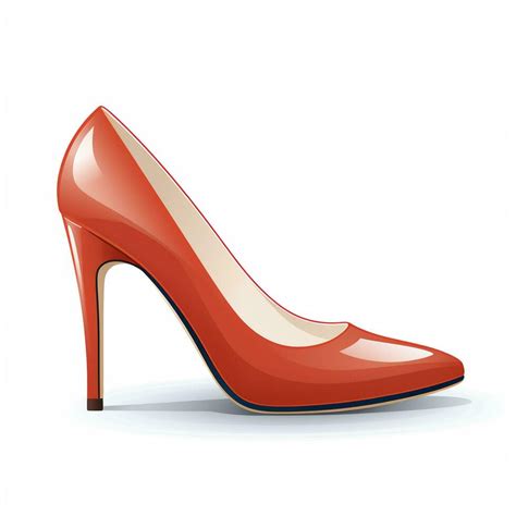 Red High Heel Shoe Isolated On White Background Vector Illustration