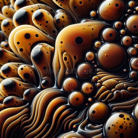 Abstract Amorphous Orange Shapes Resembling Cellular Structures