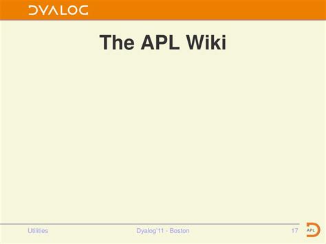 Ppt Utilities In Dyalog Apl Powerpoint Presentation Free Download Id6418381