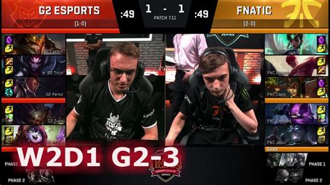 G2 Esports Vs Fnatic Game 3 S7 Eu Lcs Summer 2017 Week 2 Day 1 Fnc