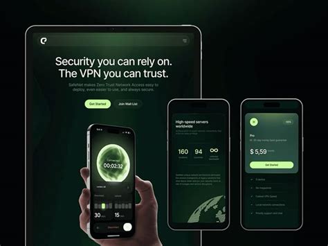 Landing Page Design Of The Safenet Vpn Application