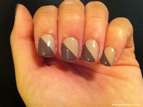 Color Blocked Nails Purple And Nude For Fall Essie Sandtropez