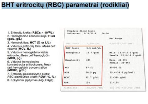 Raudonojo Kraujo Laboratorinis Vertinimas Ir Interpretacija Flashcards