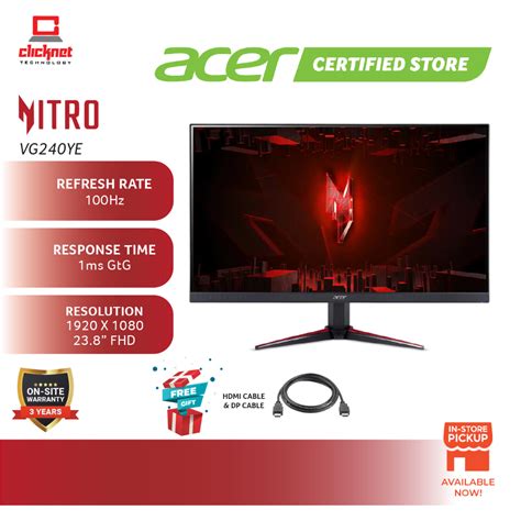 Acer Nitro Fhd Amd Freesync Gaming Monitor Qg Y H Hz Qg Y S Hz Qg Yp Hz