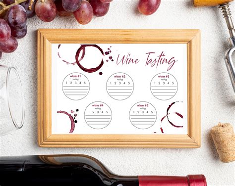 Blind Wine Tasting Printable Score Card Wine Tasting Party Etsy