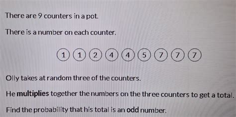 Solved There Are 9 Counters In A Pot There Is A Number On Each