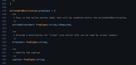 Bug Actionable Notification Has Caption Proptype Validation But Is Not Implemented · Issue