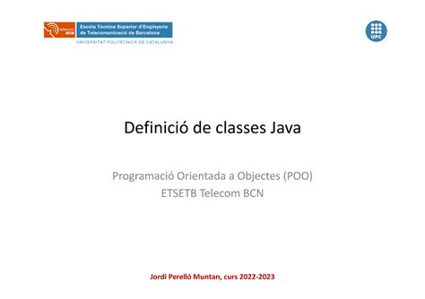 4 Definicio De Classes Java DefiniciÛ de classes Java ProgramaciÛ