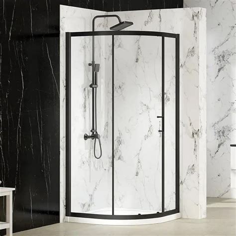 Merlyn Mbox 900 X 900mm 1 Door Quadrant Shower Enclosure In Matt Black