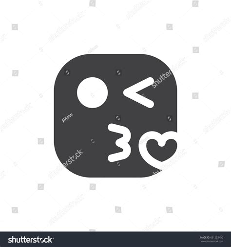 Face Blowing Kiss Emoji Glyph Icon Stock Vector Royalty Free