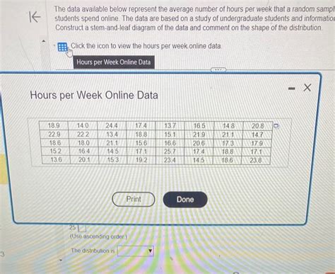 solved the data available below represent the average number