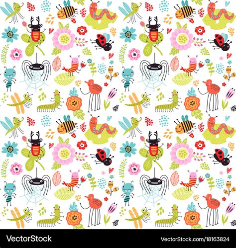 Insect Pattern Royalty Free Vector Image VectorStock