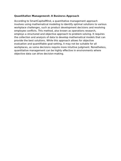 Quantitative Management Pdf