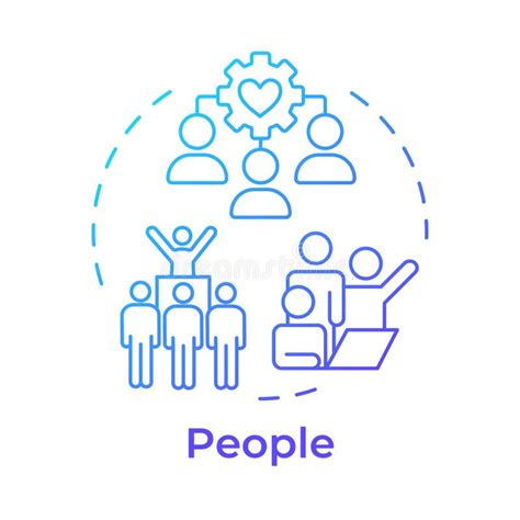 People Blue Gradient Concept Icon Stock Vector Illustration Of Round Color 336171041