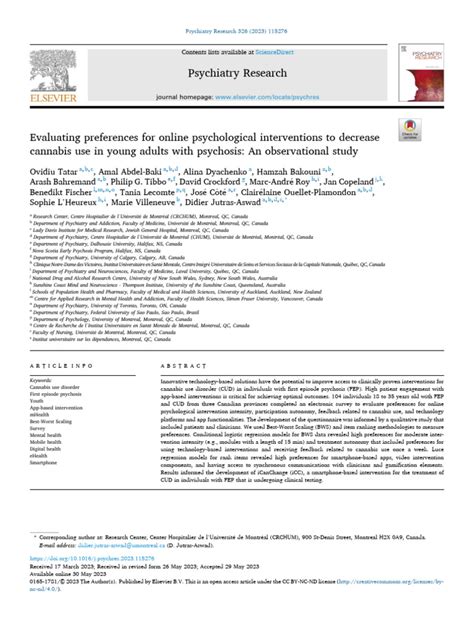 Evaluating Preferences For Online Psychological Interventions 2023