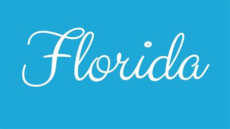 Learn How To Sign The Name Florida Stylishly In Cursive Writing Youtube