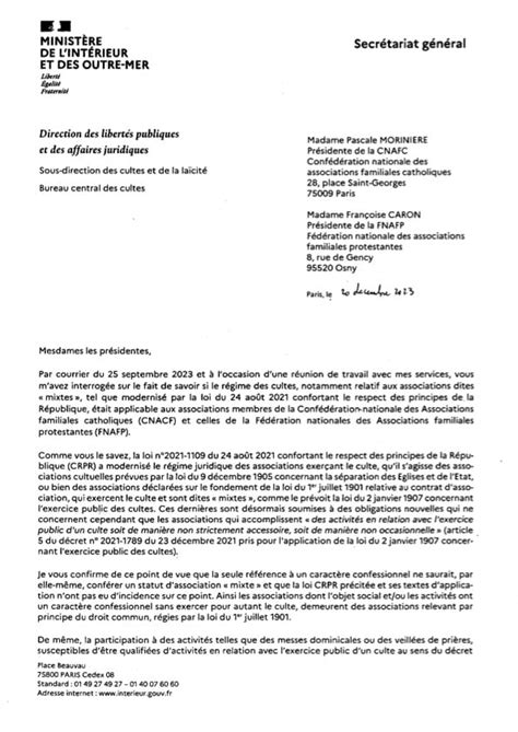 MinistÈre De LintÉrieur Information Juridique La Fédération