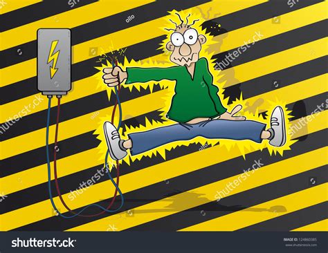 Cartoon Man Gets Electric Shock Stock Illustration 124860385 Shutterstock