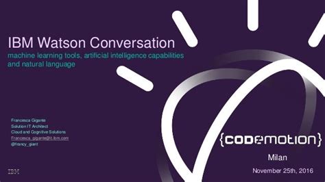 Ibm Watson Conversation Machine Learning Tools Artificial Intellige