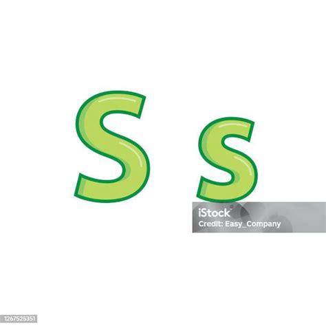 영어 학습 연습 abc에 대한 대문자 및 소문자 형식의 알파벳 문자 s의 벡터 그림 개체 그룹에 대한 스톡 벡터 아트 및 기타