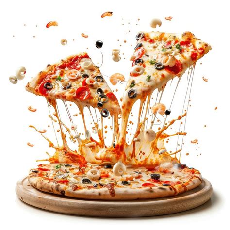 Exploding Seafood Pizza Explosion Cheese Premium Photo Rawpixel