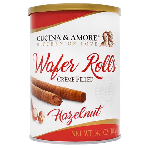 Wafer Rolls Hazelnut Cream Filled 400g The Gourmet Warehouse