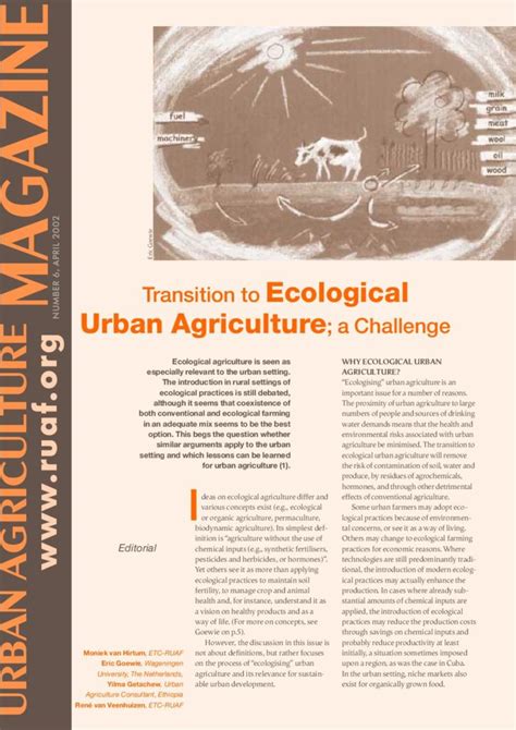Urban Agriculture Magazine No 6 Transition To Ecological Urban