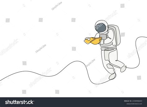 Single Continuous Line Drawing Floating Science Stock Vector Royalty Free 2194996643