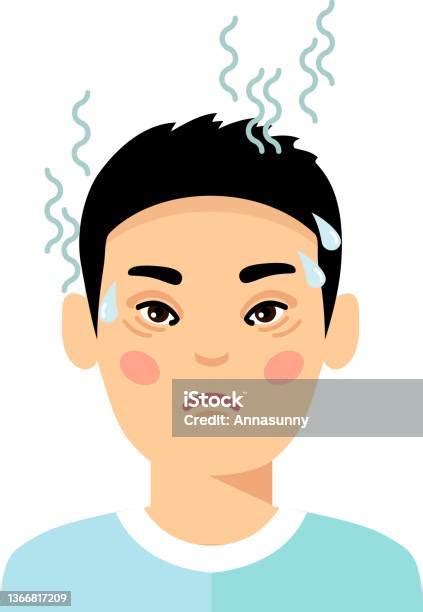 고온을 가진 아픈 사람의 벡터 일러스트레이션 감기와 독감에 대한 스톡 벡터 아트 및 기타 이미지 감기와 독감 건강관리와 의술 기침 치료제 Istock