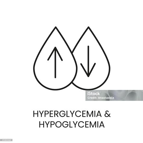 Hyperglycemia And Hypoglycemia Line Vector Icon With Editable Stroke