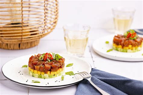 Tonijntartaar Met Avocado Mango En Wasabimayonaise Eatertainment