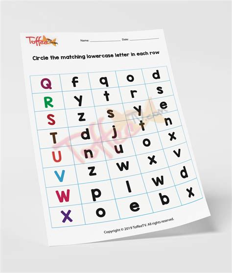 Circle The Matching Lowercase Letter In Each Row Toffeetv