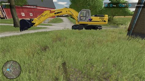 ซอรถแมคโครkobelcoคนแรกเขาบาน Farming simulator 22 YouTube