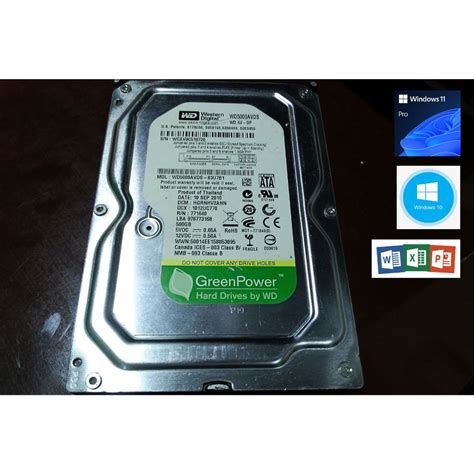 HD De 500GB Western Digital Windows 10 11 E Pacote Office Inclusos