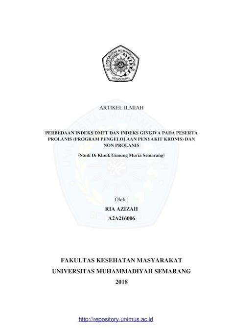Pdf Perbedaan Indeks Dmft Dan Indeks Gingiva Pada …repository Unimus