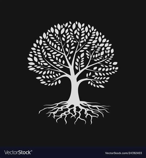 Tree Outline With Roots