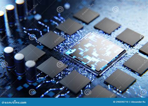 Abstract Microchip Conventional Technologies New Microprocessor Memory Chips And Central