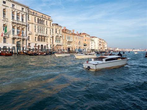 October 31 2022 Venice Italy Boats Navigating In The Grand Canal
