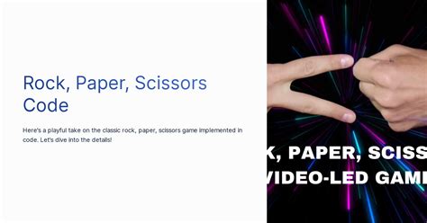 rock paper scissors code