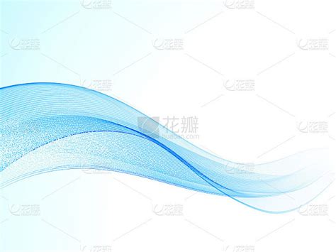 蓝色的波浪抽象的白色背景与蓝色波浪曲线矢量设计元素