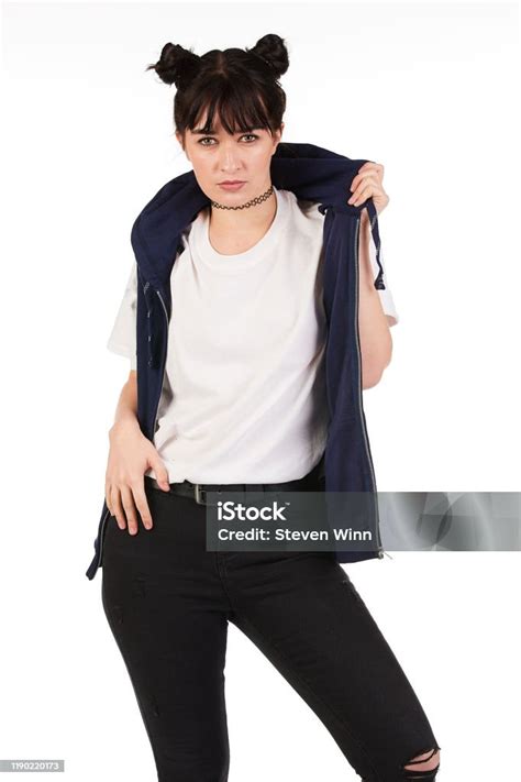 Urban Street Wear Fashion Model Wearing A Blank Oversized Tshirt Dress