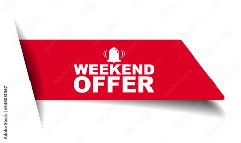Red Vector Illustration Banner Weekend Offer Stock Vector Adobe Stock
