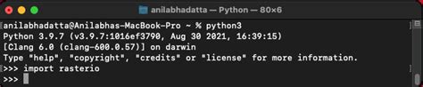 how to install rasterio on macos geeksforgeeks