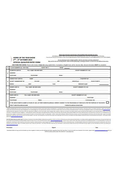 Free Entry Forms In Pdf Ms Word Excel
