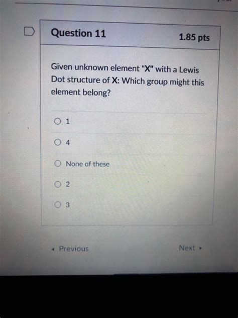 Solved Dquestion 11 185 Pts Given Unknown Element X With