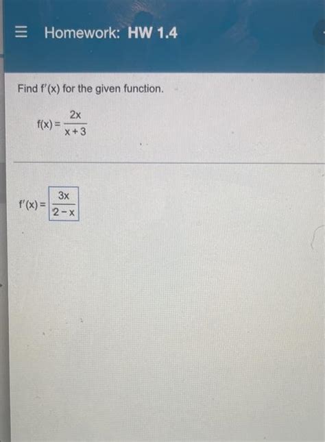 Solved Find F X For The Given Function F X 2x Chegg Com