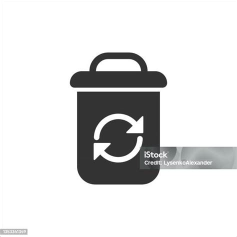 평면 스타일의 쓰레기통 아이콘 흰색 격리 된 배경에 벡터 그림을 재활용합니다 휴지통 바구니 사인 비즈니스 개념 깨끗한에 대한