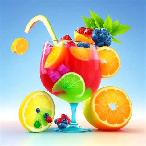 Premium Ai Image Fruit Cocktail