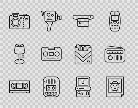 Set Line Vhs Video Cassette Tape Photo Waist Bag Of Banana Cassette