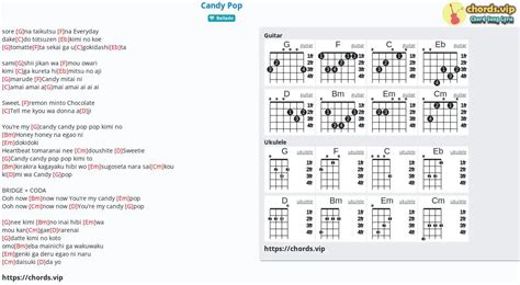 Chord Candy Pop Tab Song Lyric Sheet Guitar Ukulele Chordsvip